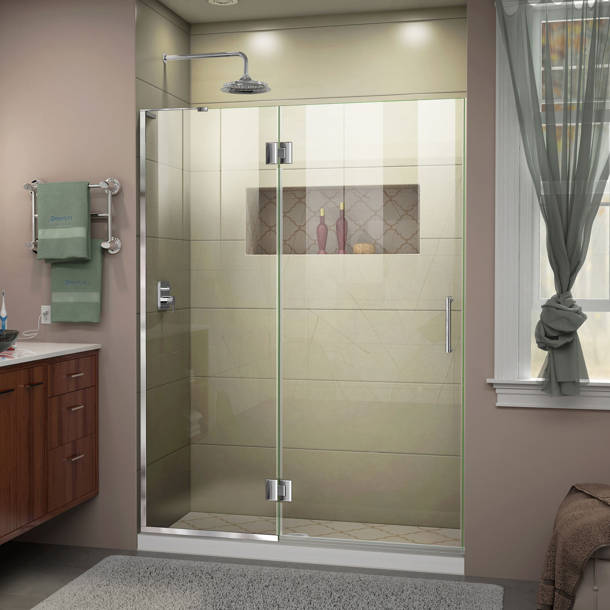 Dreamline Aqua 56 60 W X 58 H Hinged Semi Frameless Tub Door